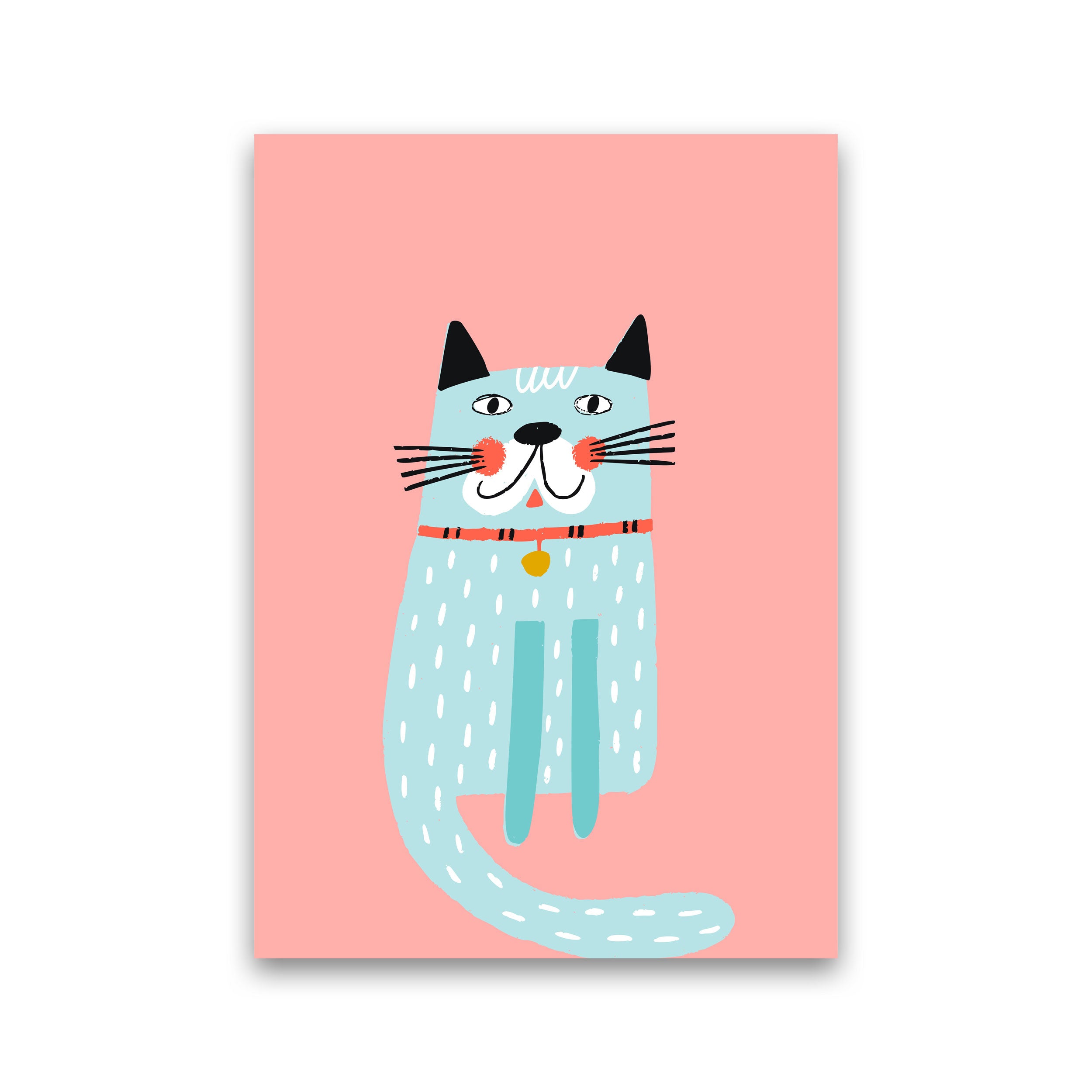 Happy Cat Art Print by Pixy Paper